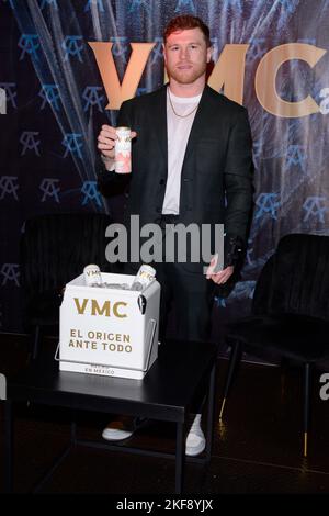 Boxer Saul Alvarez 'El Canelo' attends the launch of his new VMC drink ...