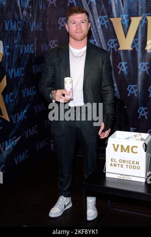 Boxer Saul Alvarez 'El Canelo' attends the launch of his new VMC drink ...