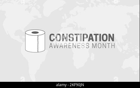 Constipation Awareness Month Background Illustration with Toilet Papers ...