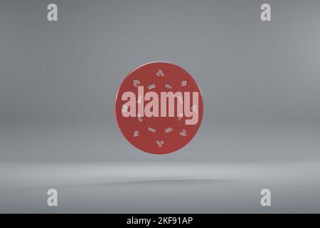 Beautiful illustration Poker Token red symbol icons on a grey ...