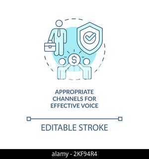 Appropriate channels for effective voice blue gradient concept icon Stock Vector Image & Art - Alamy