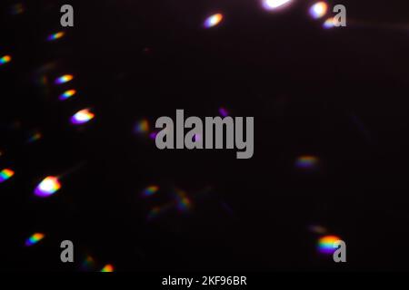 colorful rainbow crystal light leaks on black background Stock Photo ...