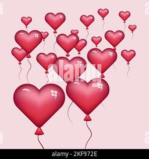 Air pink balloons for celebrations. Gel red oval balloons for designing ...