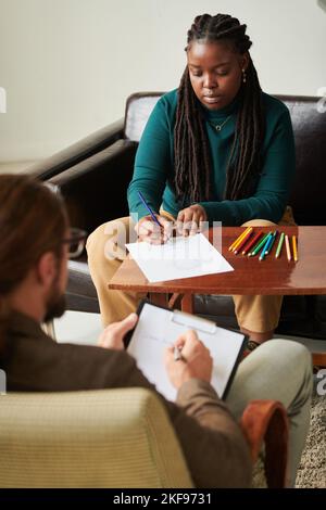 African american woman psychologist having teleconsultation sitting on ...