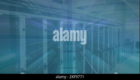Image of numbers, data processing and sever room Stock Photo - Alamy