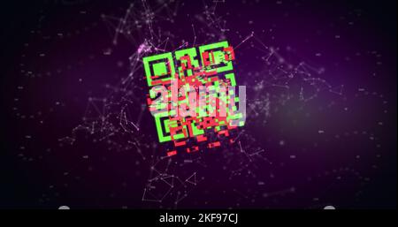 QR code scanner against network of connections Stock Photo - Alamy