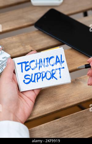 Text sign showing Technical Support. Business photo showcasing Repair ...