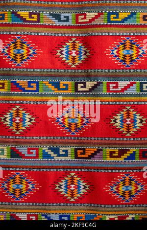 Woolen rugs with traditional Zapotec designs and made with natural dyes ...