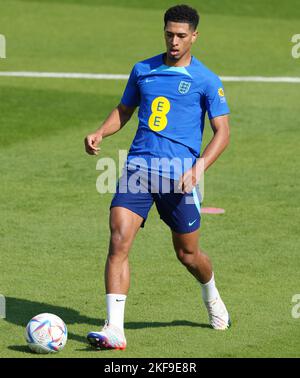 England's Jude Bellingham during a training session at the Ernst-Abbe ...