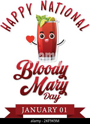 Happy national bloody mary day icon illustration Stock Vector Image ...