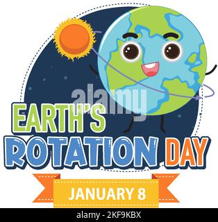Earth Rotation Day Banner Design illustration Stock Vector Image & Art ...