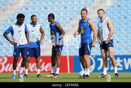 England's Marcus Rashford (left), Bukayo Saka, Ezri Konsa, John Stones ...