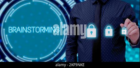 Conceptual display Brain Storming, Business idea Stimulating creative ...