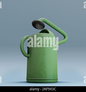 watering can isolated on blue background 3d illustration Stock Photo ...