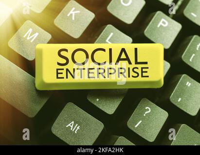 Hand writing sign Social Enterprise. Business idea It is a business ...