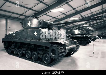 US tanks at the Museum of Armored Vehicles. Museum of Tanks and Armored ...