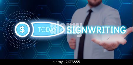 Conceptual caption Signwriting. Business concept any type of clear ...