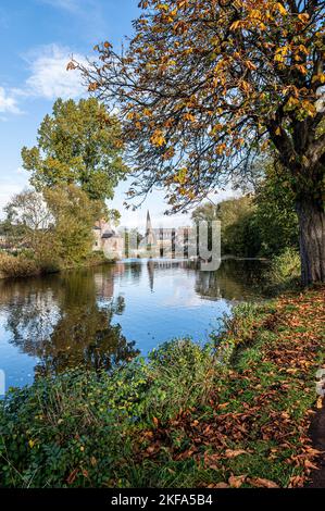 St Georges in Morpeth with the River Wansbeck reflecting its beauty ...