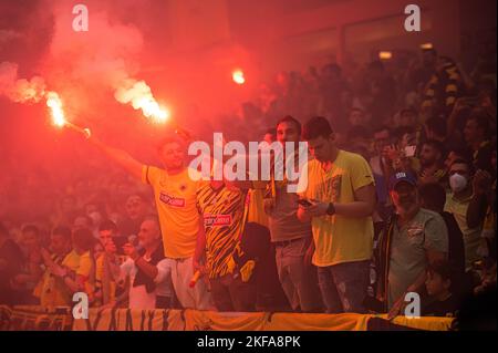 AEK FC fans during the first match in new stadium OPAP Arena Stock ...