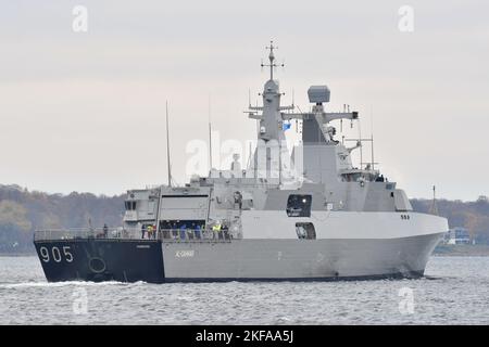 Egyptian Navy's Meko 200 frigate AL-QAHHAR performs seatrials at the ...