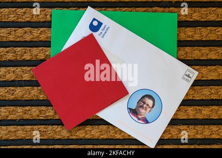 Post mail on doormat, including letter from the Open University - in my ...