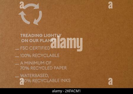 Treading lightly on our planet FSC certified 100% recyclable A minimum ...