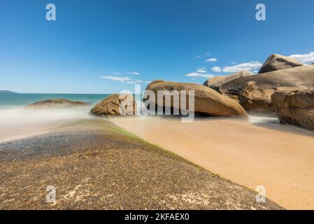 A clear blue sky day at Tainha Beach, a cristaline water paradise in ...