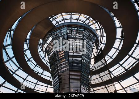 Berlin, Germany - Sept 2022: Sunset View of Reichstag dome interior ...