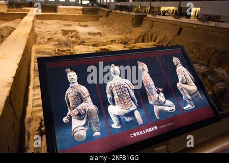 Kneeling Archer soldier from the Terracotta Army warrior sculptures ...
