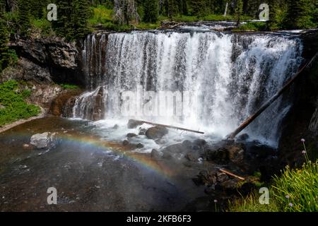 A view of Iris Falls along the Bechler River in the SW portion of ...