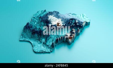 A 3d illustration of the Nigeria topographic map Stock Photo - Alamy
