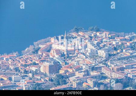 Aerial view of Lecco and his beautiful bell tower Stock Photo - Alamy