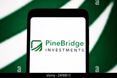 In this photo illustration, PineBridge Investments LLC logo is seen on ...