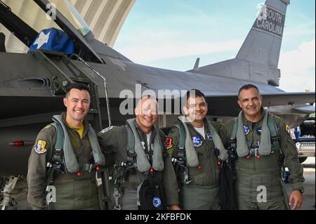 U.S. Air Force Col. Quaid Quadri, 169th Fighter Wing commander, speaks ...