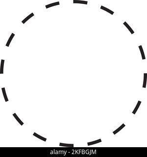 Circle shape dashed icon vector geometry symbol for creative graphic ...