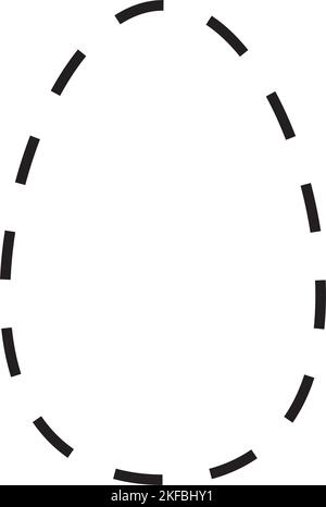 Oval shape dashed symbol vector icon for creative graphic design ui ...