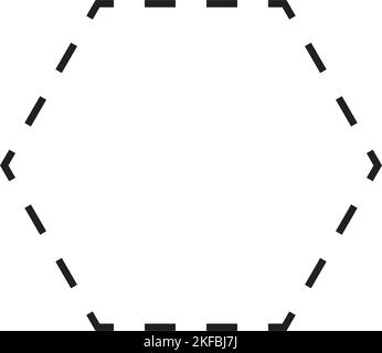 Hexagon symbol dashed shape vector icon for creative graphic design ui ...