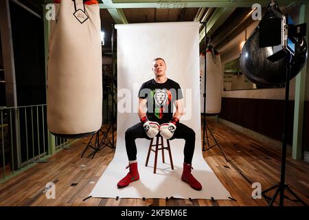 Zak Chelli during a media day at Camden Boxing Club, London. Picture ...