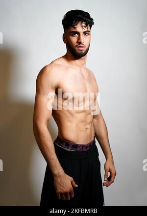 Adam Azim during a media day at Camden Boxing Club, London. Picture ...