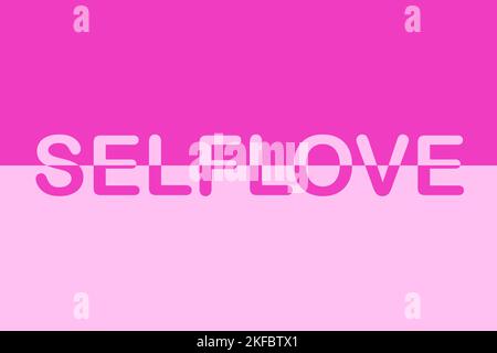 Self love, icon. Logo. Colorful typography banner with words. Text ...