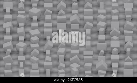Grey blocks geometry graphics - randomize concept - abstract 3D ...