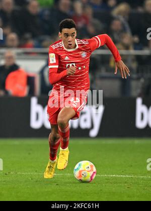 GELSENKIRCHEN, GERMANY - NOVEMBER 12: Jamal Musiala of Bayern Munchen ...