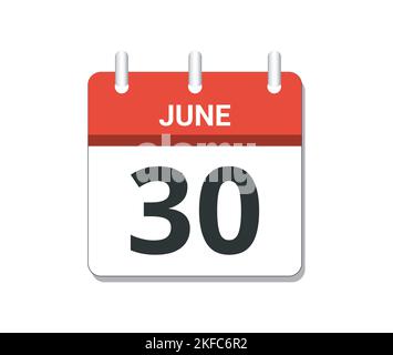 June 30 - calendar and Time planner. Daily Calendar Icon reminder ...