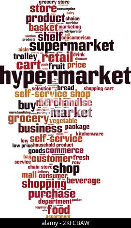 Hypermarket word cloud concept. Collage made of words about hypermarket ...