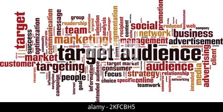 Target audience word cloud concept. Collage made of words about target ...