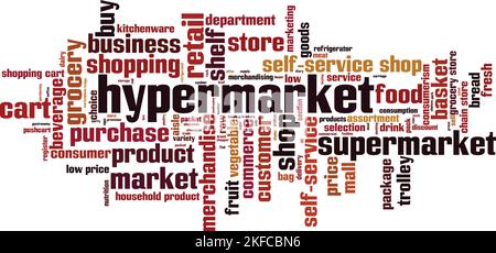 Hypermarket word cloud concept. Collage made of words about hypermarket ...