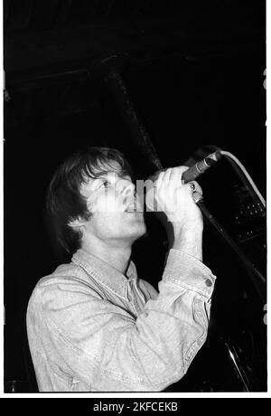 OASIS, FIRST NATIONAL TOUR, 1994: Liam Gallagher of Oasis at The Fleece ...