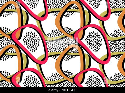 Cartoon geometric oval seamless polka dots circle pattern for wrapping ...