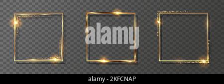 Vector golden shiny vintage oval frame with brush strokes isolated on transparent background ...