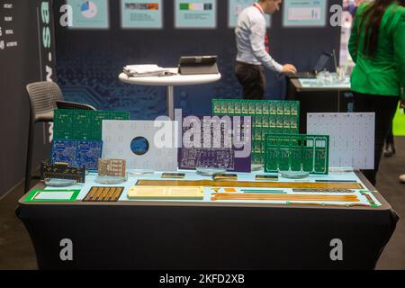 Halbleiter Platinen bei der Electronica / Semicon Europa Messe, der Weltleitmesse und Konferenz ...